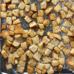 Homemade Croutons (How to make Croutons at home using leftover Bread)