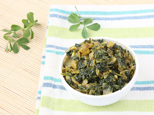 Methi Bhaji Recipe - Healthy Sabzi of fenugreek leaves - Methi Saag