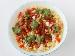 Bhel Puri Recipe - Famous Indian Bombay Chaat with Papdi and Puffed Rice